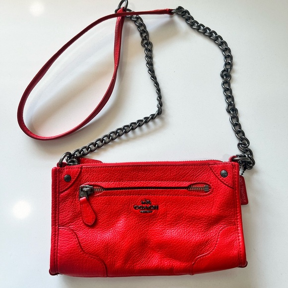 Coach | Bags | Red Crossbody Leather Coach Purse | Poshmark